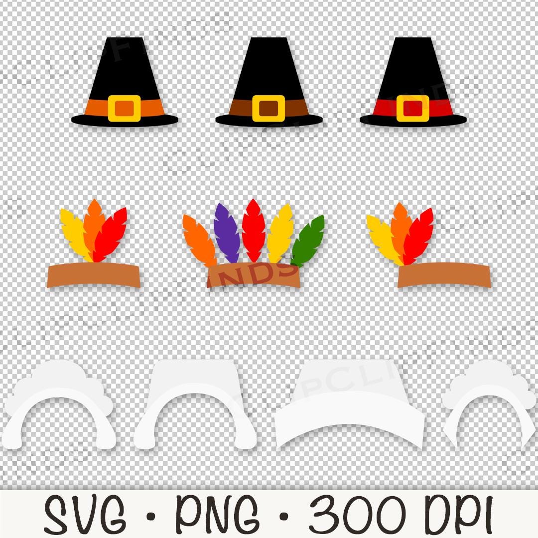 Pilgrim Hats, Indian Feathered Hats, Bonnet, Coif, Thanksgiving Head ...