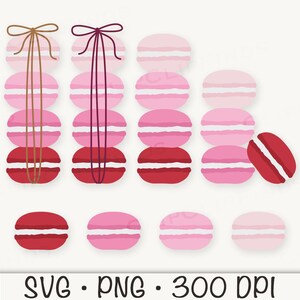 Stacked Macarons SVG, Valentine's Day Macarons, Pink Macarons, Red ...