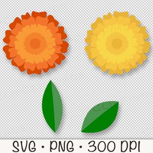 Marigold SVG, Marigold Flower Clipart, Simple Marigold Flowers ...