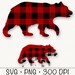 Buffalo Plaid Bear SVG, Red Buffalo Plaid Christmas Bear PNG ...