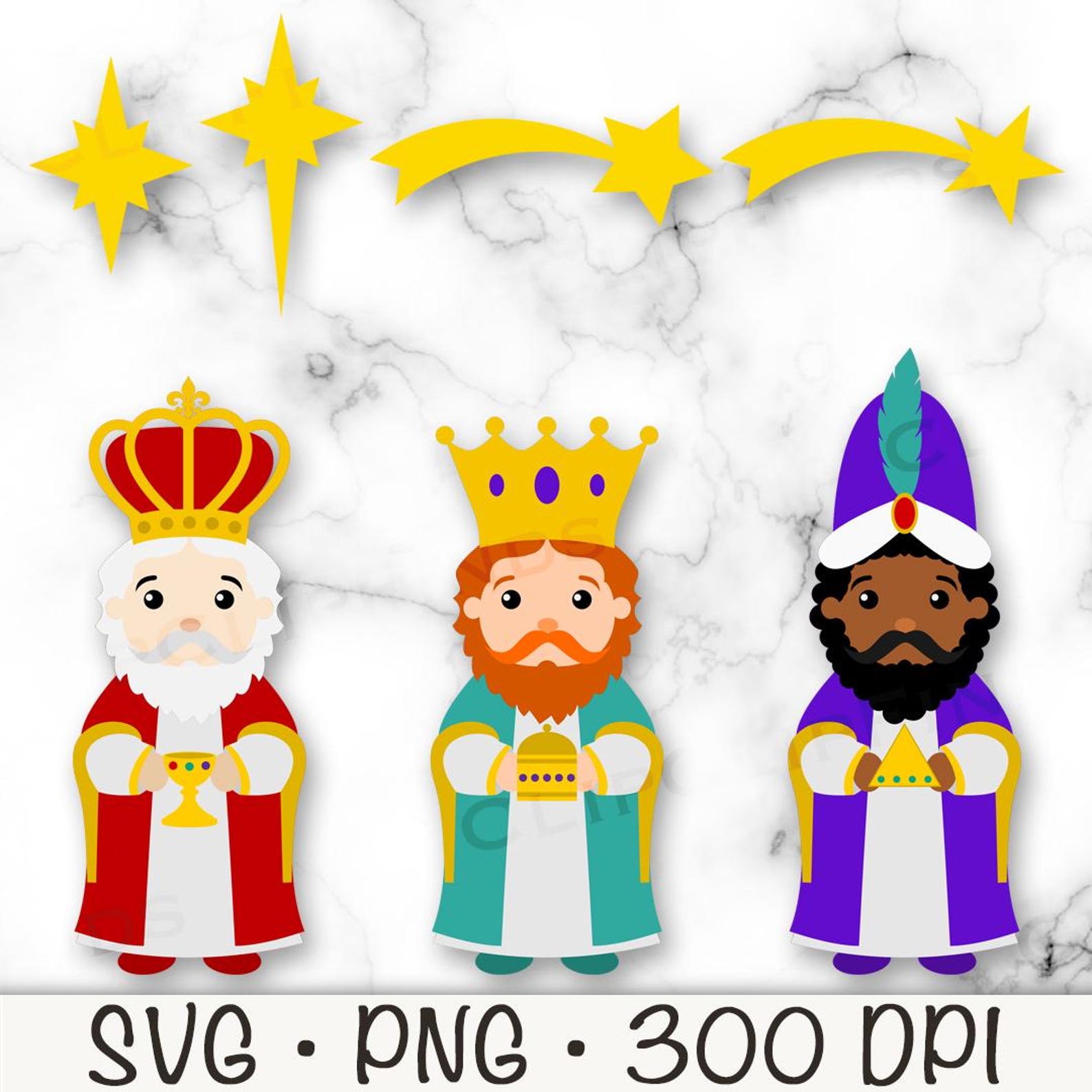 3 Kings, Cute 3 Kings, 3 Wise Men, Nativity Star, Tres Reyes Magos, SVG ...