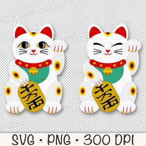 Maneki Neko Cat, Chinese Feng Shui Good Fortune Lucky Waving Welcome ...