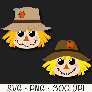Scarecrow Face SVG, Scare Crow Head PNG, Scarecrow Clipart, Cute ...