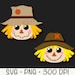 Scarecrow Face SVG, Scare Crow Head PNG, Scarecrow Clipart, Cute ...