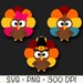 Cute Boy and Girl Thanksgiving Baby Turkey Bundle Pack, SVG Vector File ...