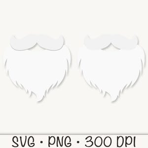 Santa Beard SVG, Santa Claus Beard and Mustache PNG, Instant Digital ...