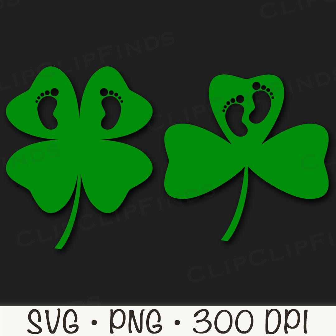 Baby Feet Clover SVG, Baby Feet Shamrock PNG, Pregnancy Announcement ...