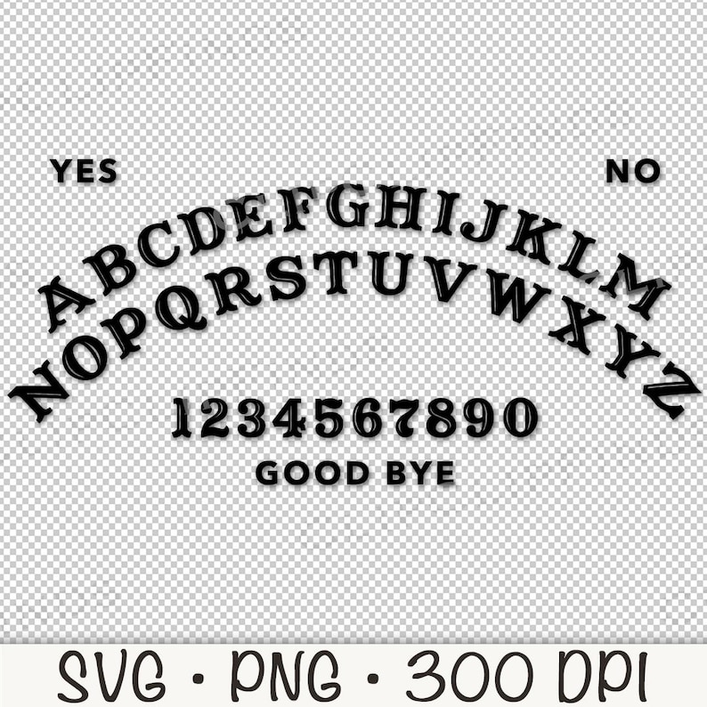 Ouija Board SVG, Vector File and PNG, Transparent Background, Instant ...