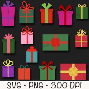 Christmas Gift SVG, Christmas Presents PNG, Gift Boxes Clipart ...