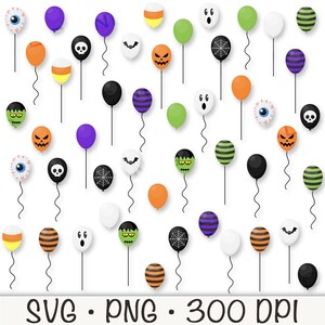 Halloween Balloon Clipart, Halloween Faces Balloon PNG, Halloween ...