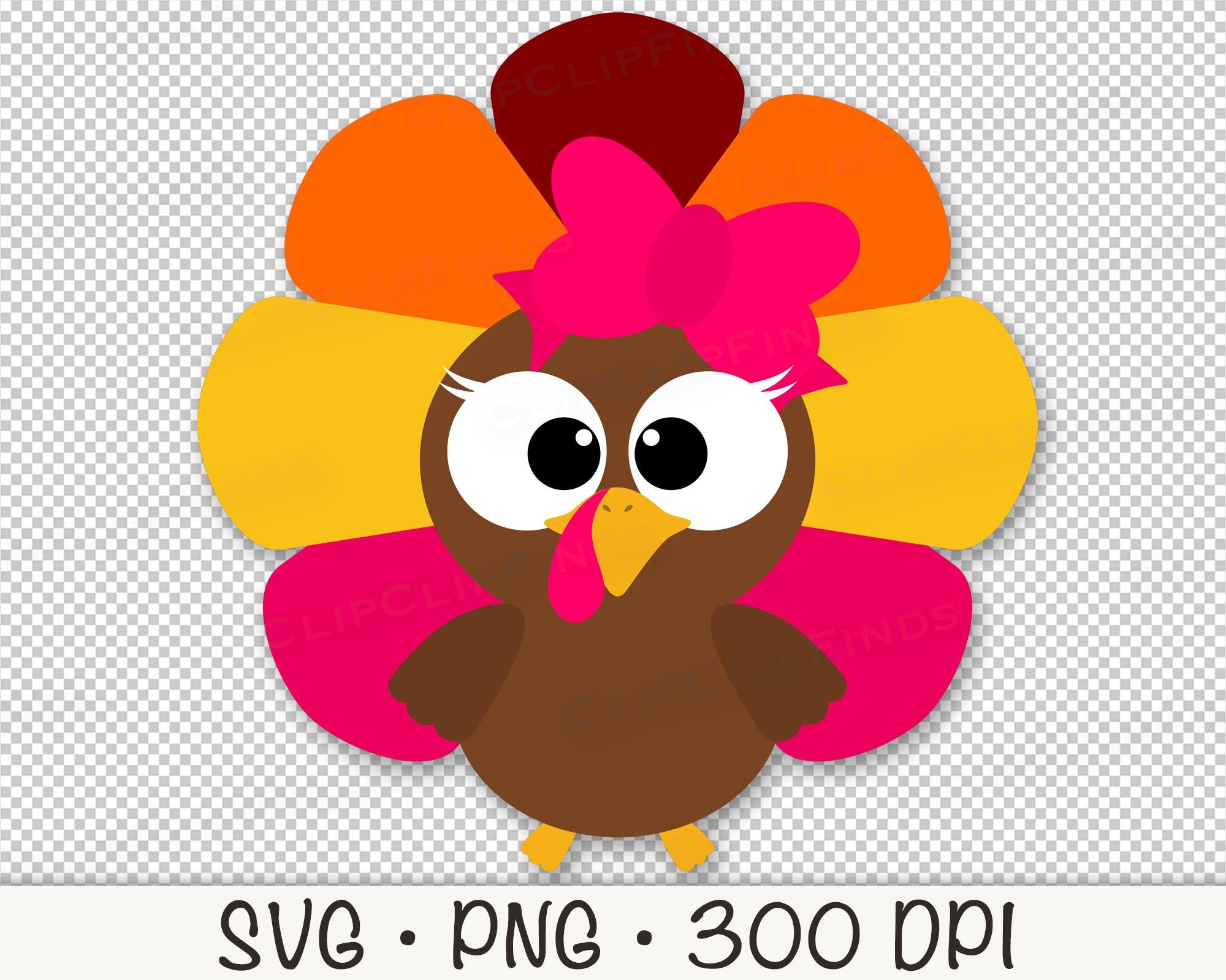 Cute Girl Thanksgiving Baby Turkey With Pilgrim's Hat, SVG Vector File ...