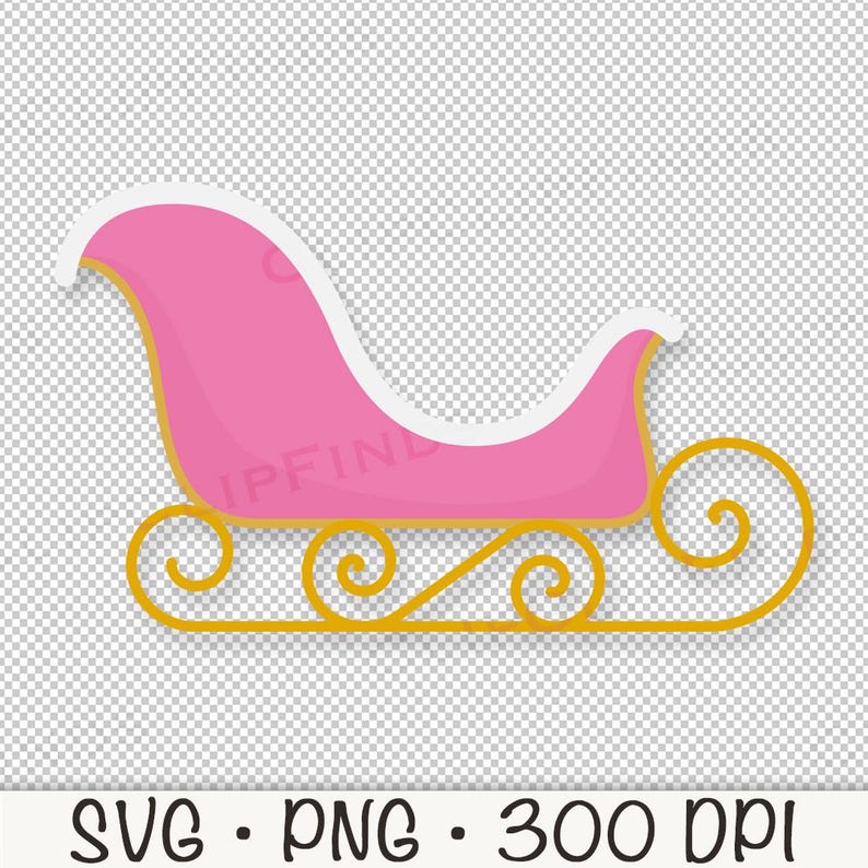 Pink Santa Sleigh SVG, Pink Sleigh PNG, Pink Sleigh Clipart, Pinkmas ...