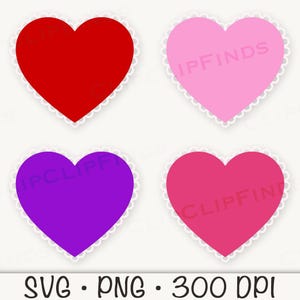 Doily Hearts SVG, Scalloped Hearts SVG, Doily Hearts Clipart, Scalloped ...