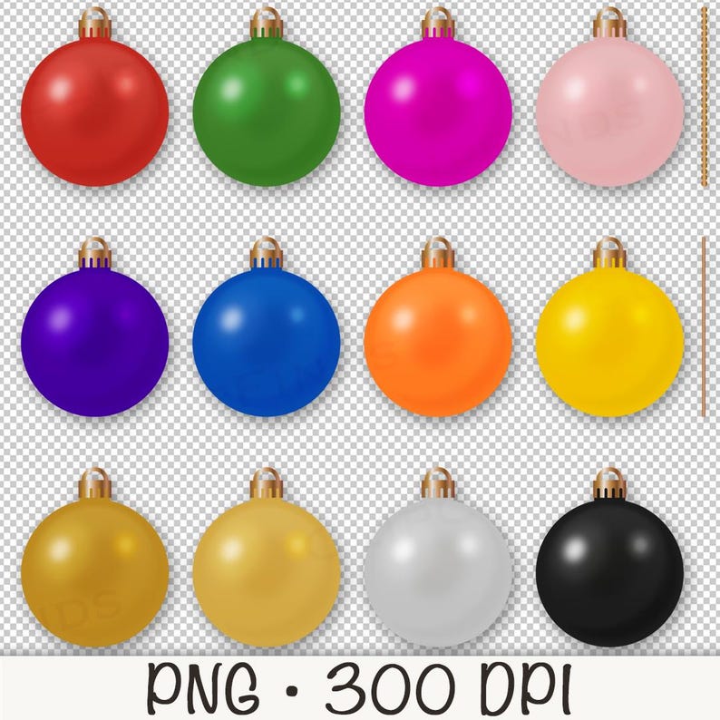 Christmas Ornament Balls Clipart, Ornaments PNG, Colorful Ornaments ...