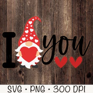 I Gnome You PNG, I Gnome You SVG, Valentine's Gnome, Cute Gnome With ...