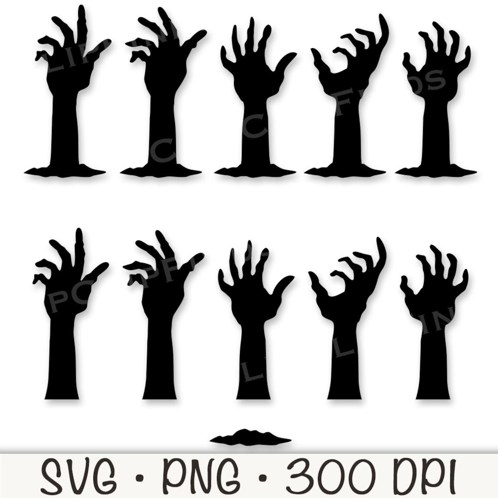 Zombie Hand SVG, Zombie Hand PNG, Zombie Hand Silhouette, Zombie Hand ...