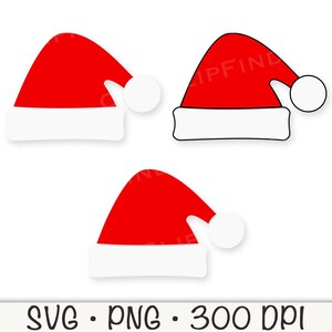 Santa Claus Hat SVG, Santa Hat Clipart, Santa Hat PNG, Santa Hat Bundle ...