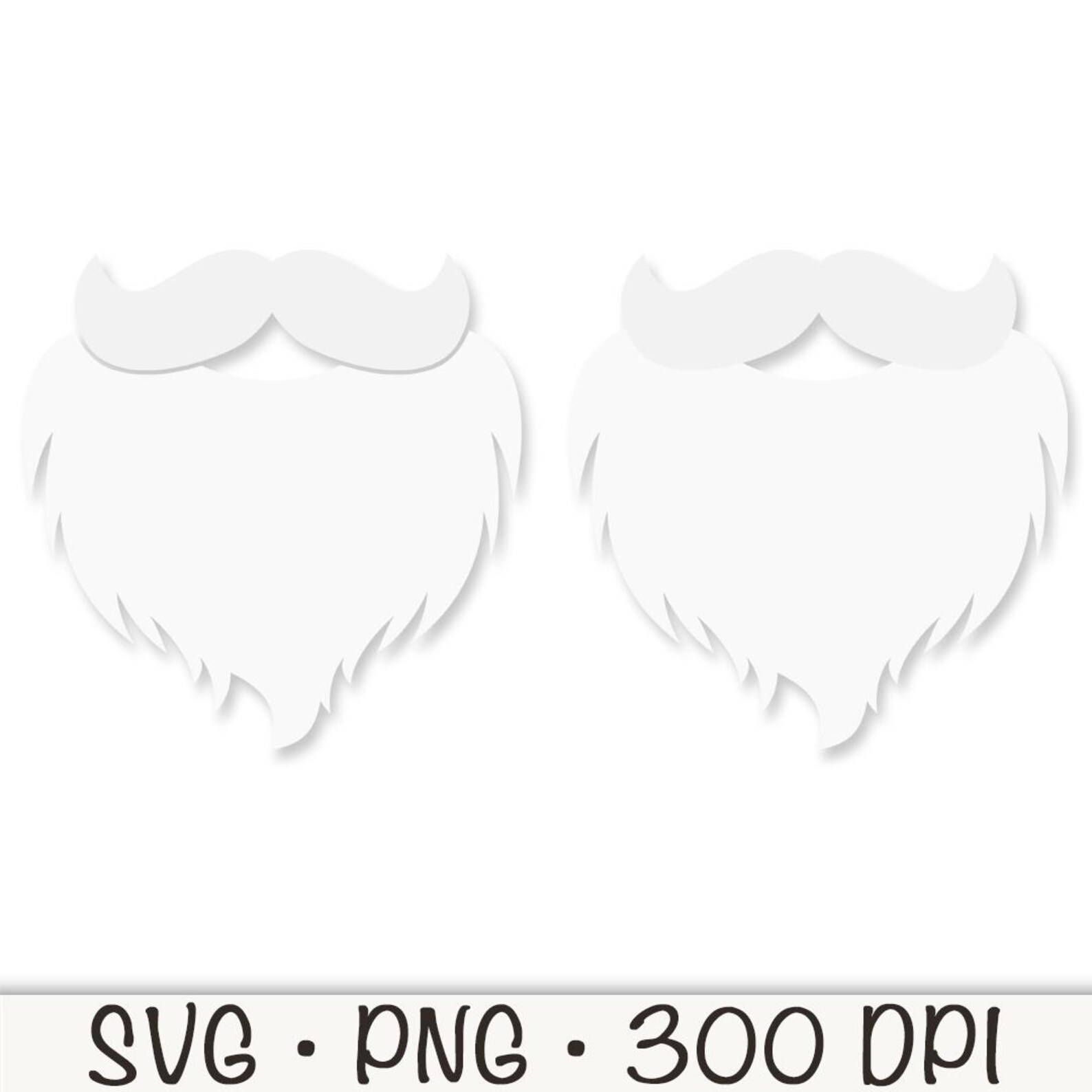 Santa Beard SVG, Santa Claus Beard and Mustache PNG, Instant Digital ...