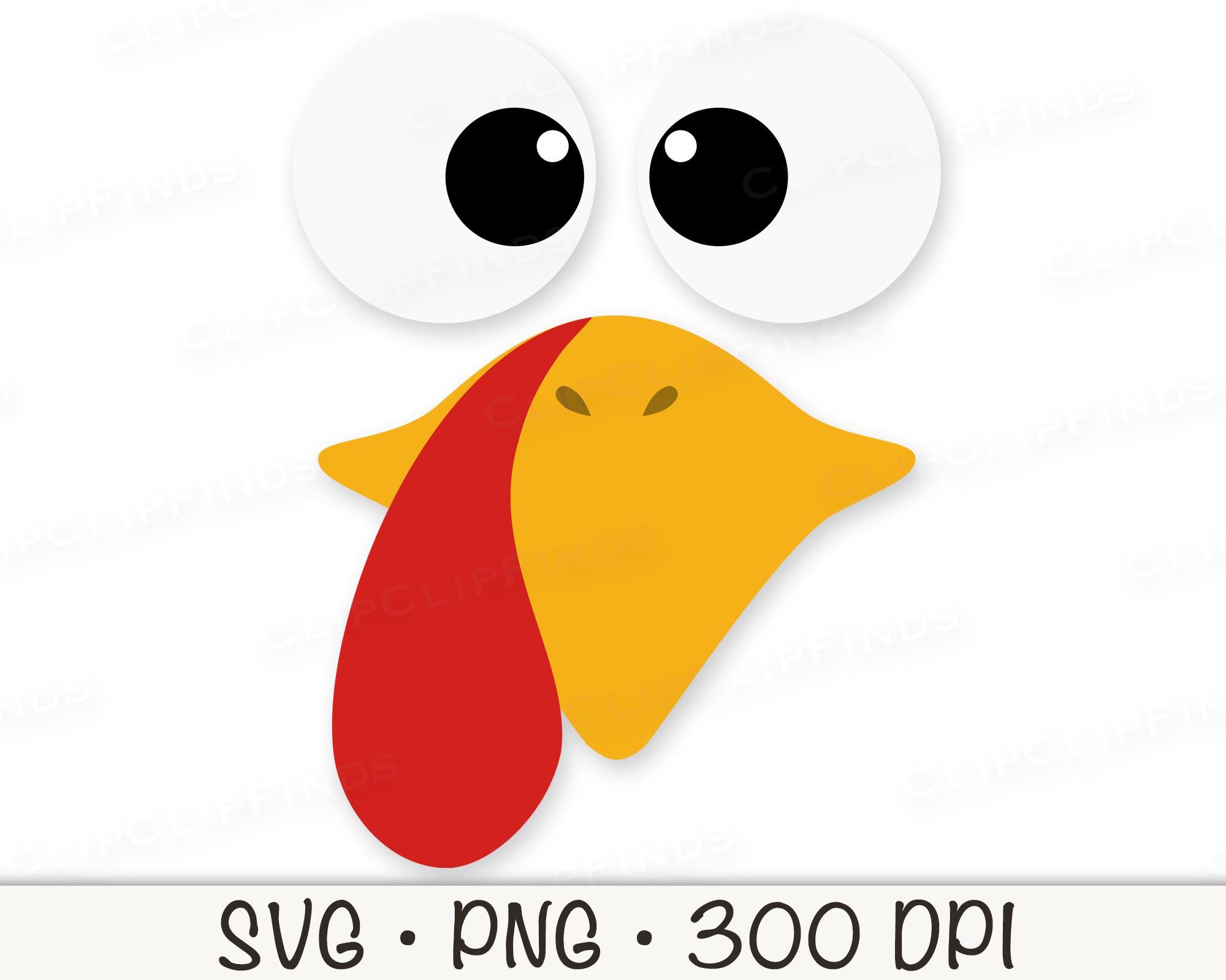 Cute Thanksgiving Turkey Face SVG, Turkey Vector File, Turkey Face PNG ...