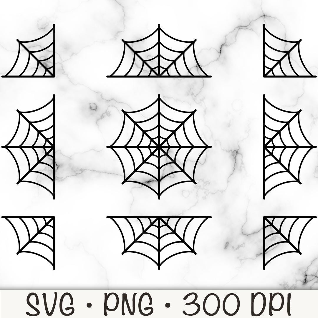 Spider Web SVG, Spider Web Corner, Half Spider Web, Spider Web Clip Art ...
