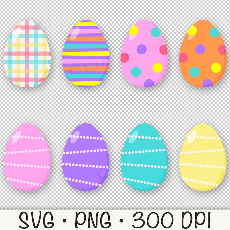 Easter Eggs Clipart, Easter Eggs PNG, Colorful Easter Eggs, Easter Eggs ...