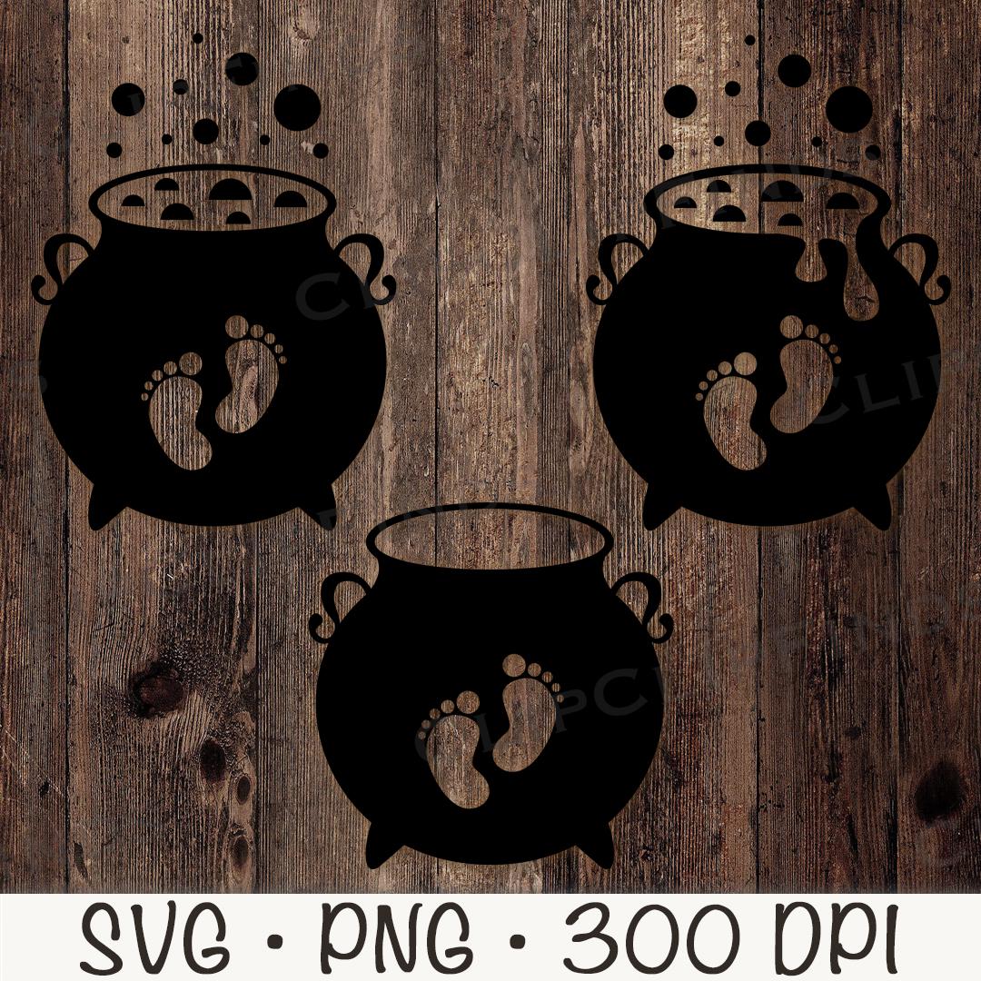 Baby Feet Witch's Cauldron SVG, Baby is Brewing, Gender Reveal ...
