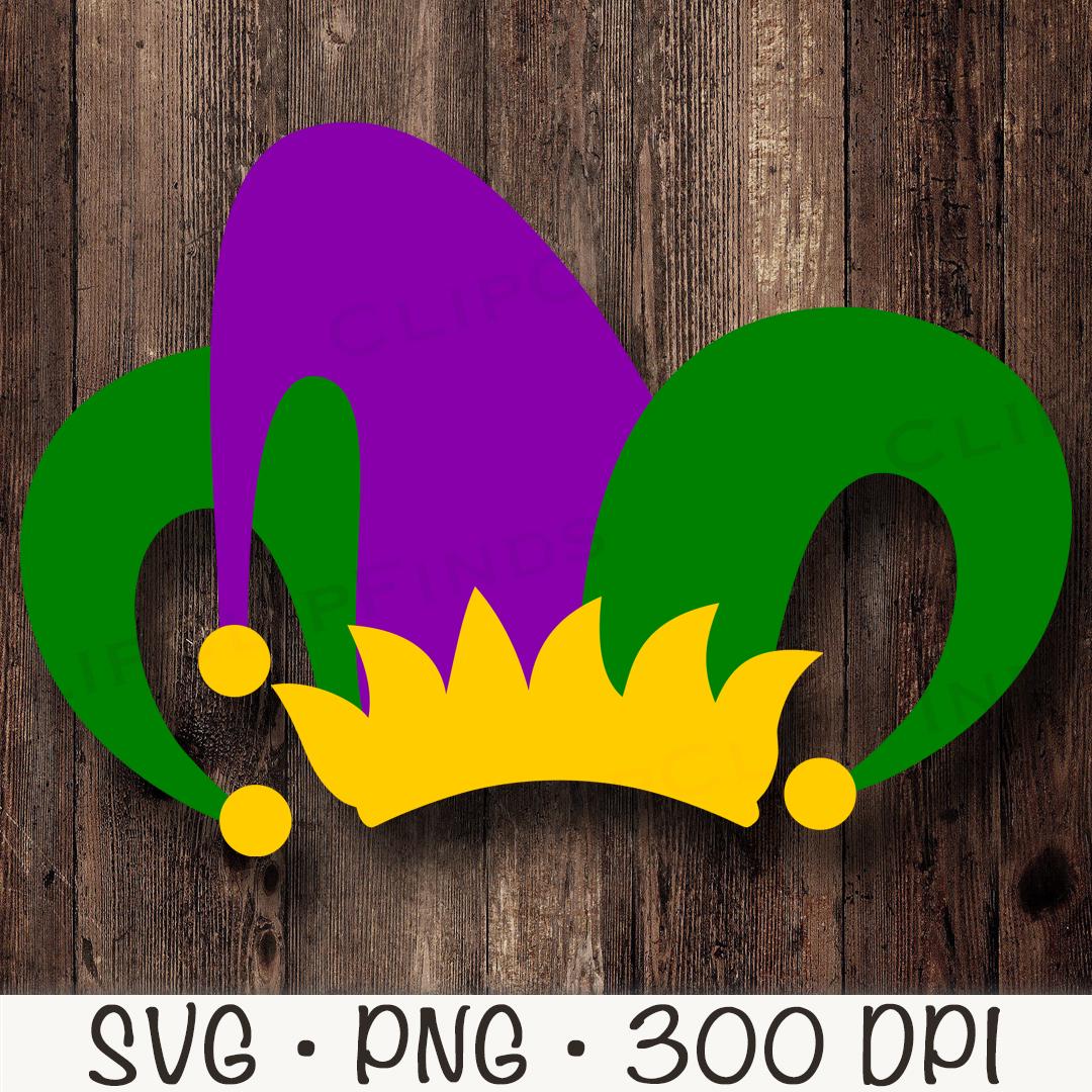 Mardi Gras Jester Hat SVG, Jester Hat PNG, Vector Cut File, Transparent ...
