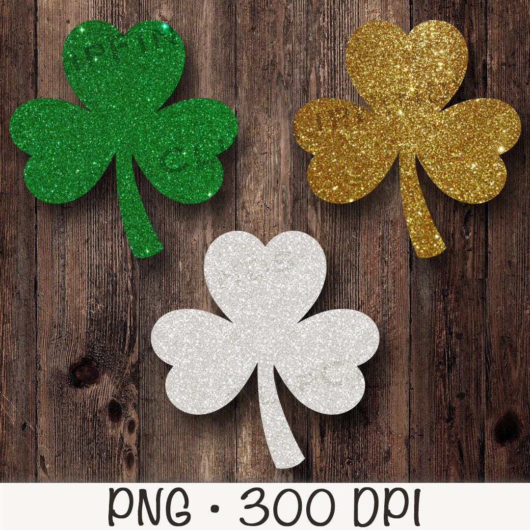 Glitter Shamrock PNG, Gold Shamrock, Silver Shamrock, Sparkly Shamrock ...