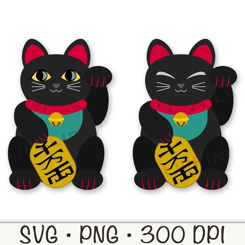 Maneki Neko Cat, Chinese Feng Shui Good Fortune Lucky Waving Welcome ...