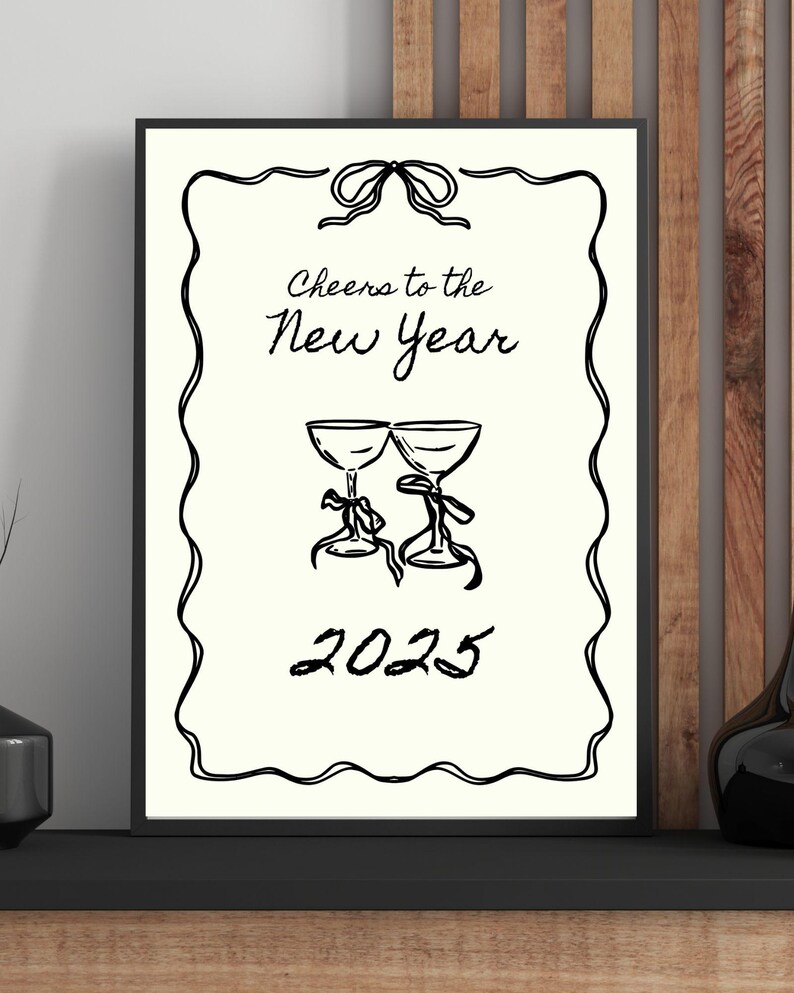 New Year Sign 2025 off White Background Cheers to the New Year Signage ...