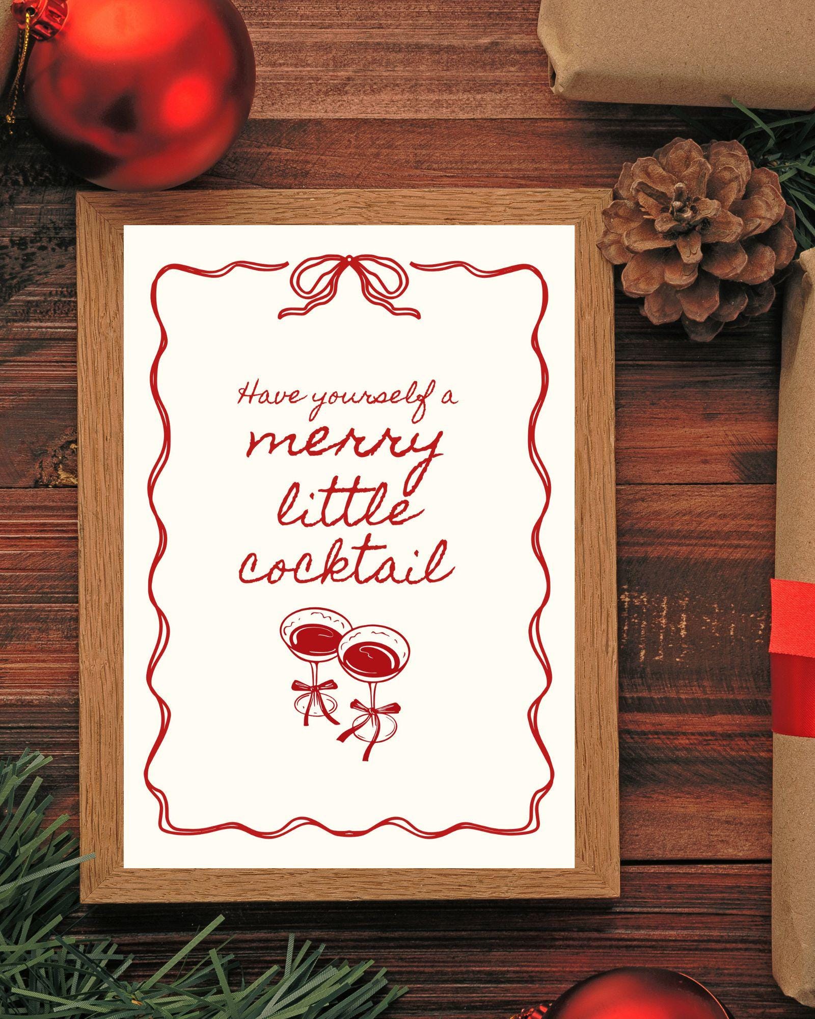 Christmas Bar Sign Christmas Bar Cart Print Have a Merry Little ...