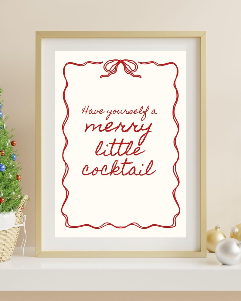 Christmas Bar Sign Christmas Bar Cart Print Have a Merry Little ...