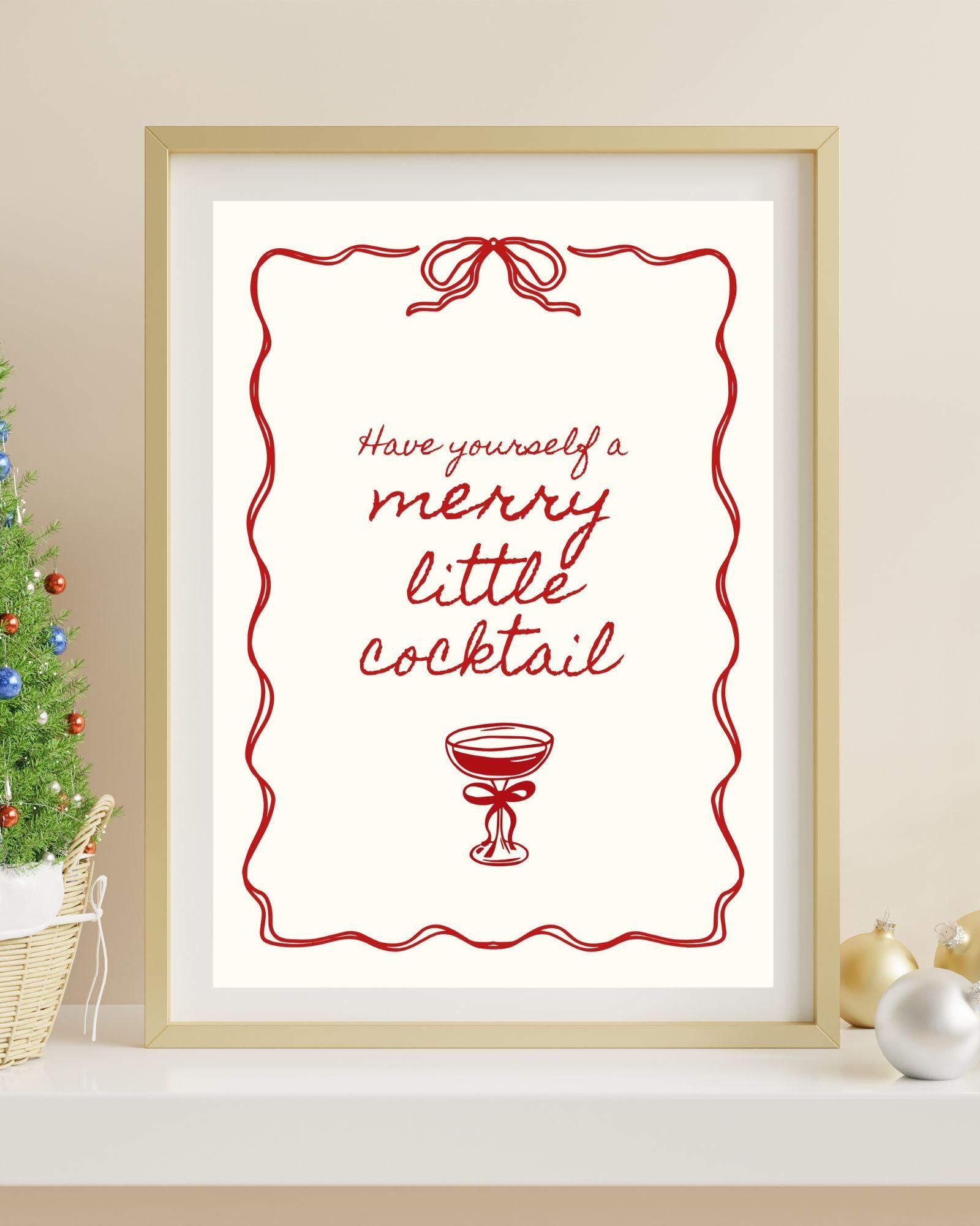 Christmas Bar Sign Christmas Bar Cart Print Have a Merry Little ...
