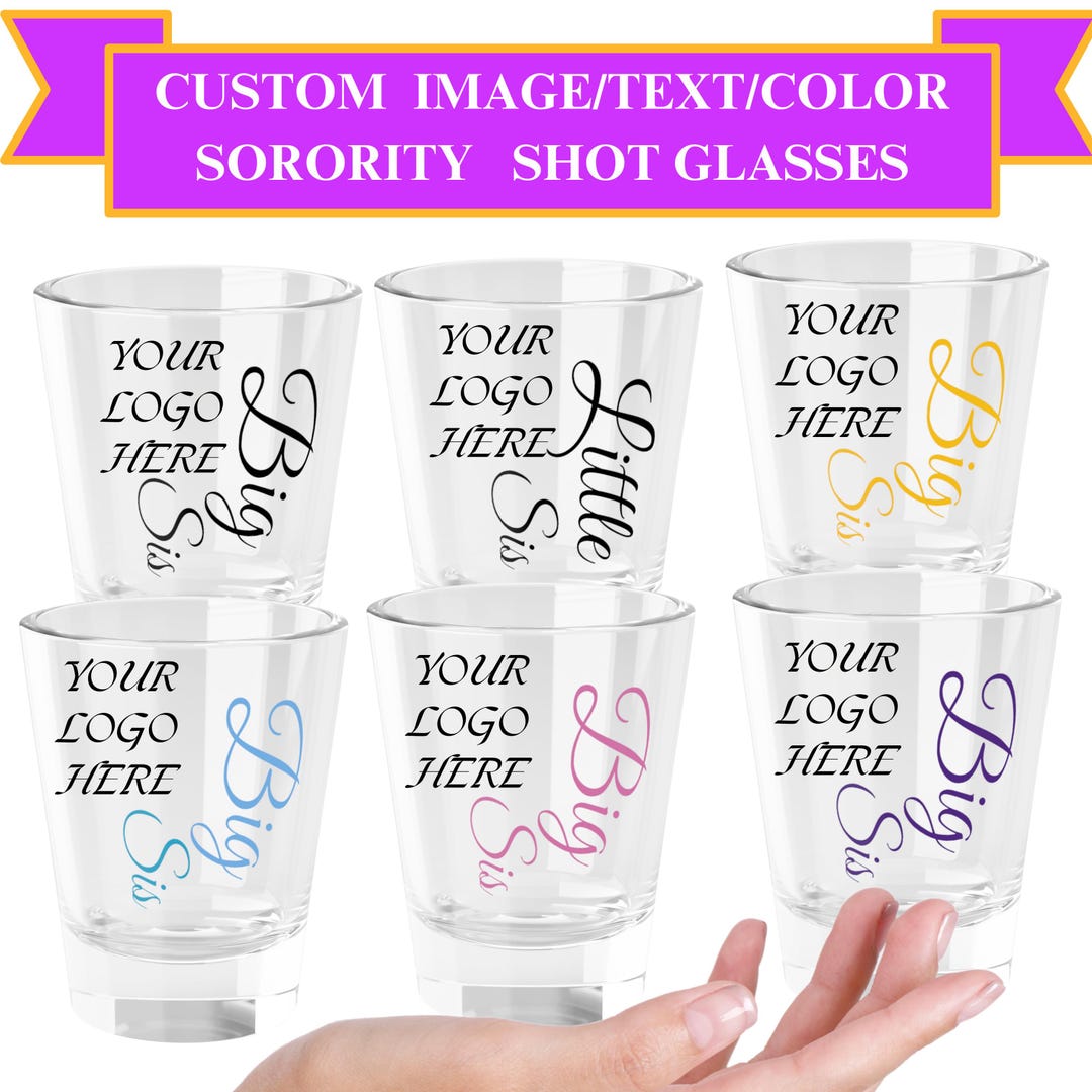 Personalized CUSTOM TEXT/IMAGE Set of 2 Shot Glass 1.5 Oz, Shot Glass ...