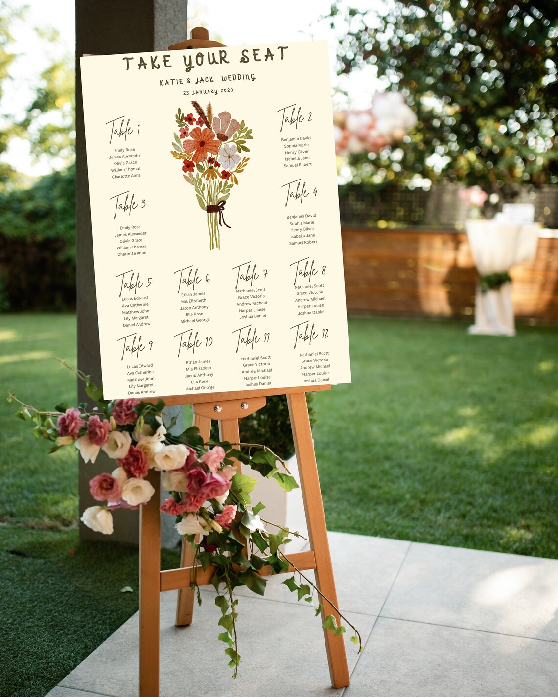Wedding Seating Chart Template, Reception Seating Plan Design, Guest ...