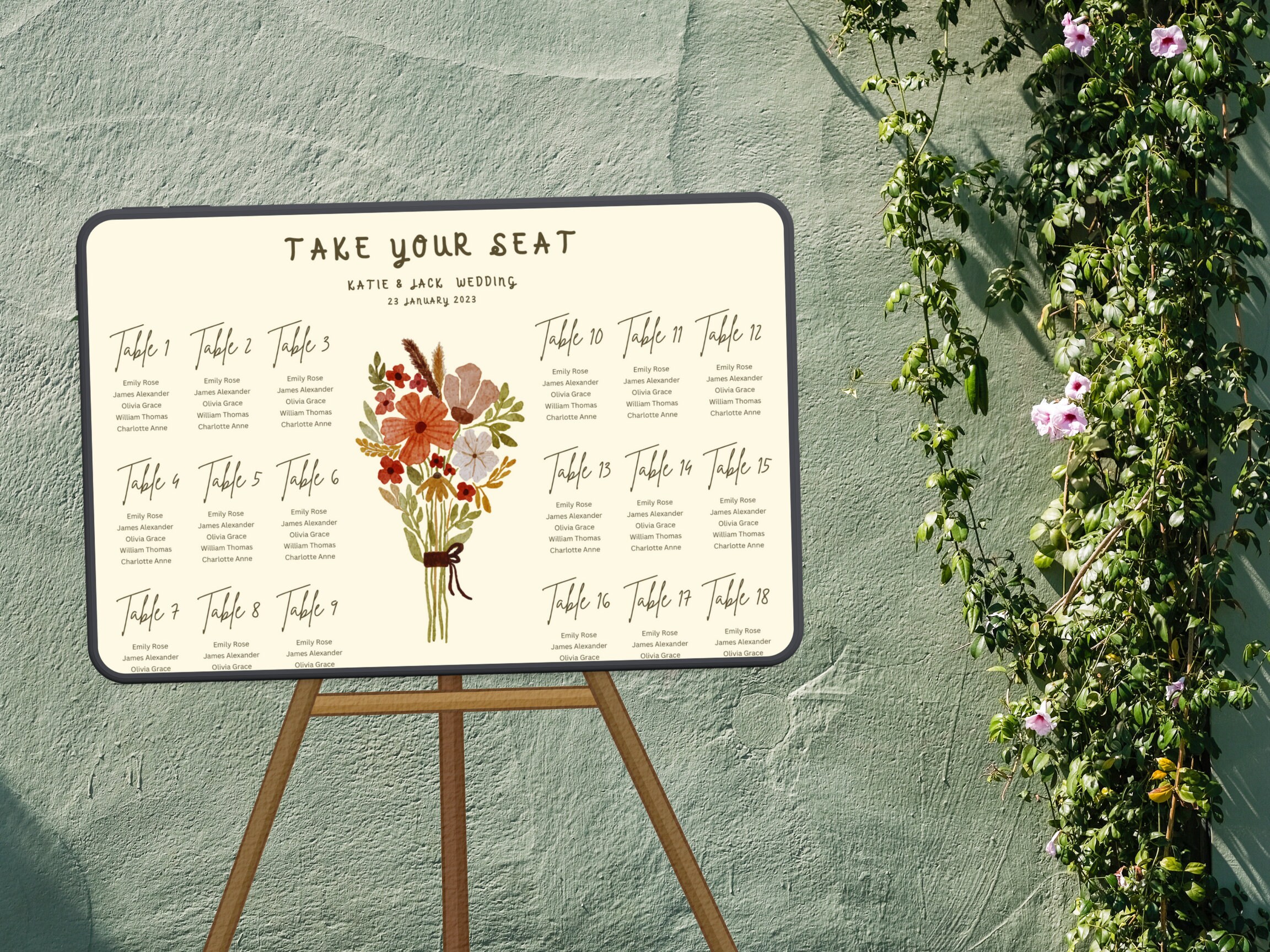 Wedding Seating Chart Template, Reception Seating Plan Design, Guest ...