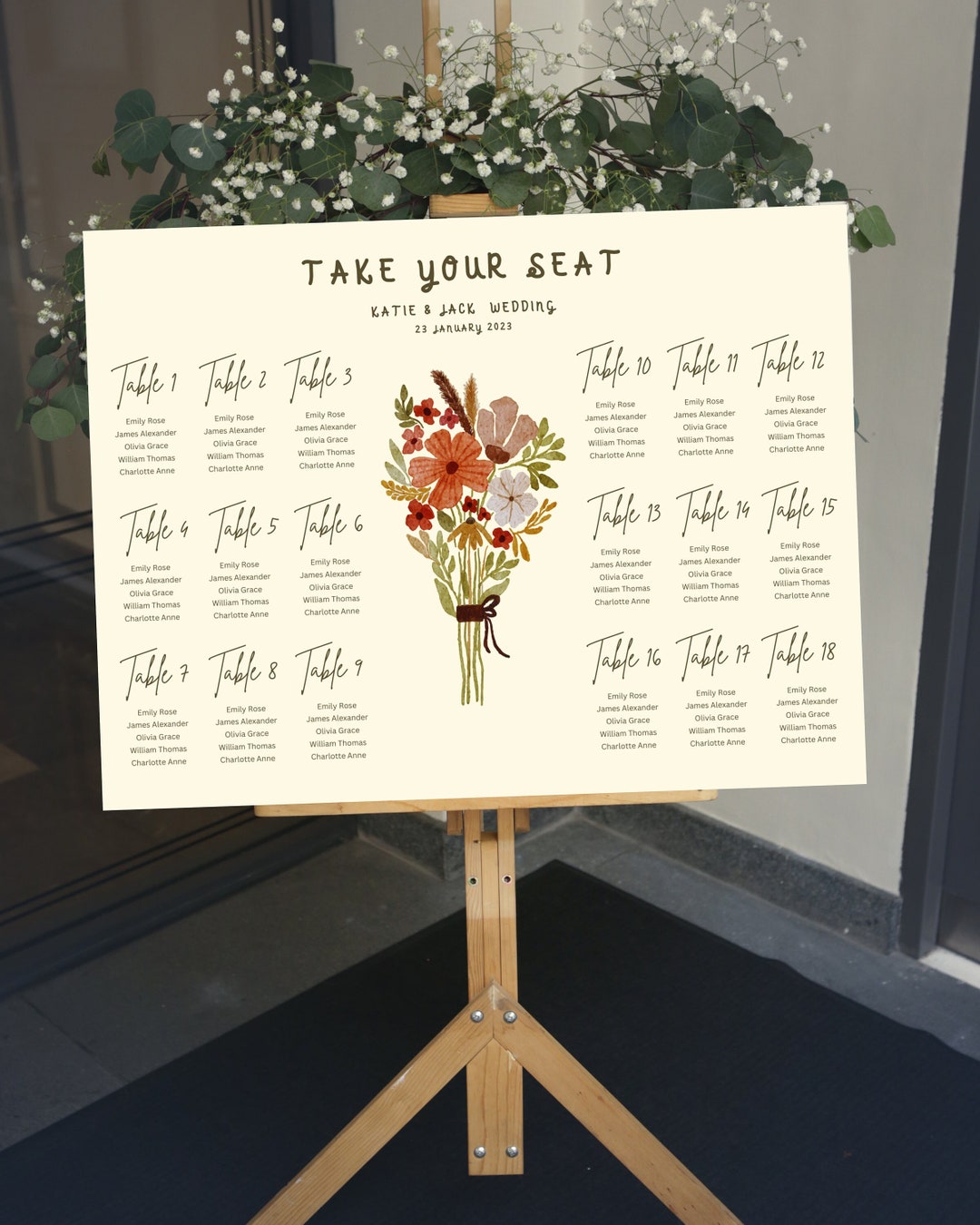 Wedding Seating Chart Template, Reception Seating Plan Design, Guest ...