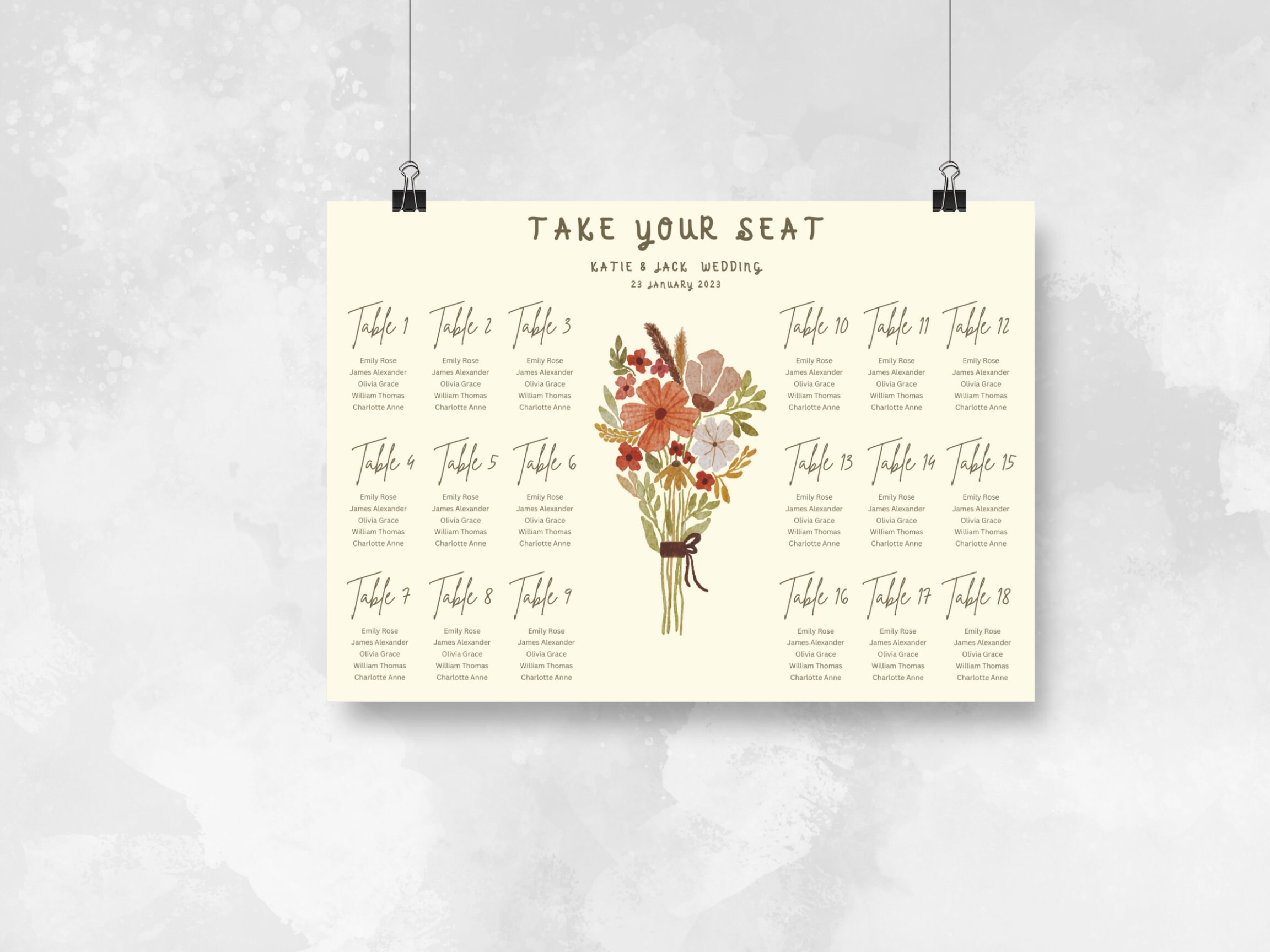 Wedding Seating Chart Template, Reception Seating Plan Design, Guest ...