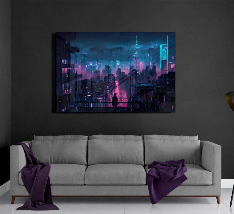 Canvas Art Cyberpunk Wall Art Cyberpunk Wall Print Gift for Cyberpunk ...
