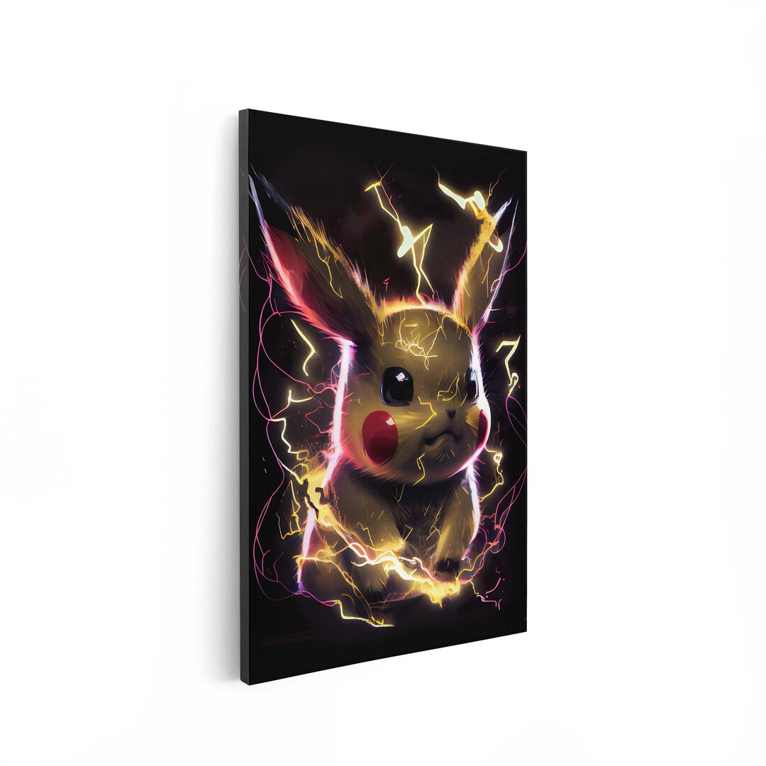 Canvas Art Pokemon Wall Art Pikachu Wall Print Gift for Pokemon Fan ...