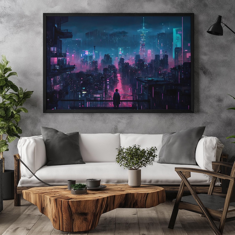 Canvas Art Cyberpunk Wall Art Cyberpunk Wall Print Gift for Cyberpunk ...
