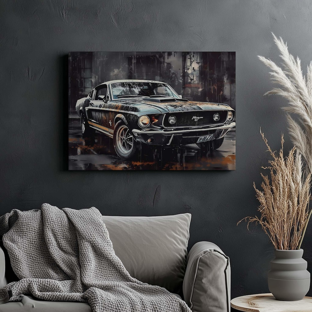 Canvas Art Ford Mustang Wall Art Ford Mustang Wall Print Gift for Car ...