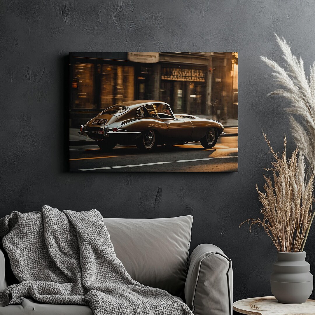 Canvas Art Jaguar E-type Wall Art Jaguar E-type Wall Print Gift for Car ...