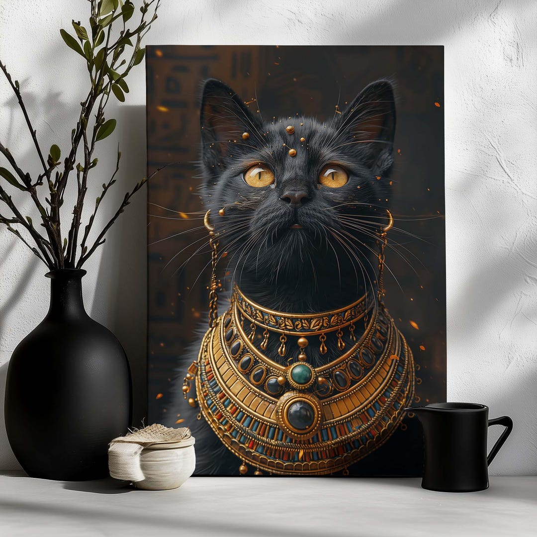 Canvas Art Cat Wall Art Cat Wall Print Gift for Cat Mom Wall Decor ...