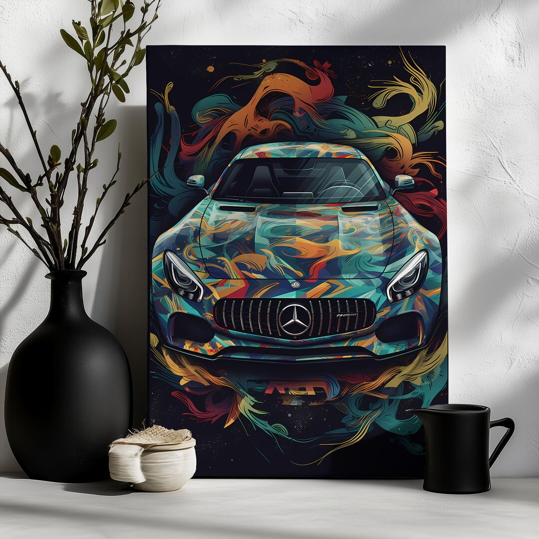 Canvas Art Mercedes AMG GT Wall Art AMG Wall Print Gift for Car Guy ...