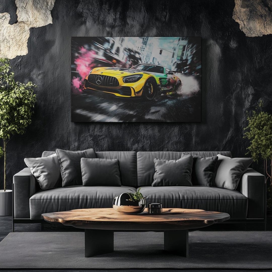 Canvas Art Mercedes AMG GT Wall Art AMG Wall Print Gift for Car Guy ...