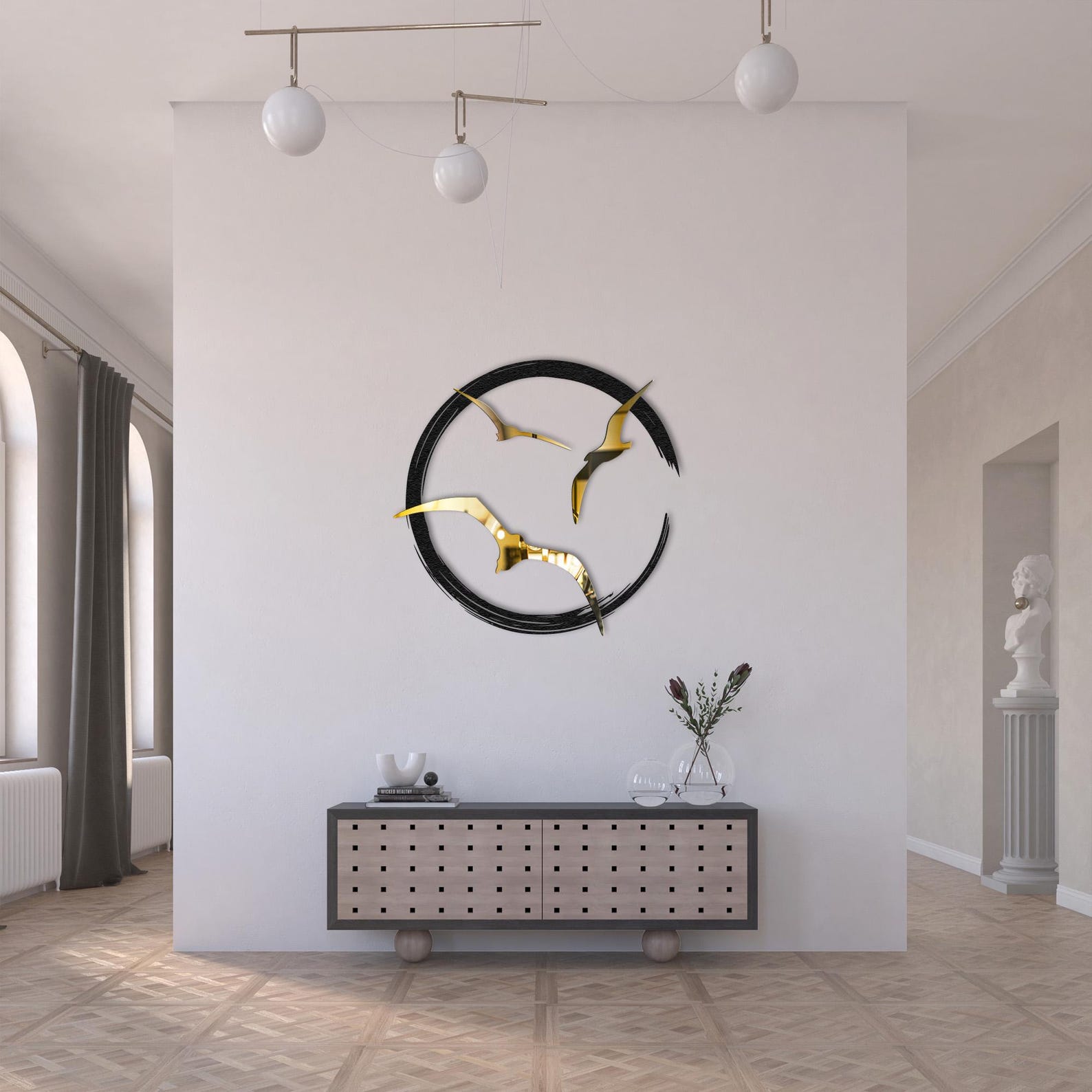 Flock of Birds in Home Metal Wall Decor, Steel and Plexiglass Birds ...