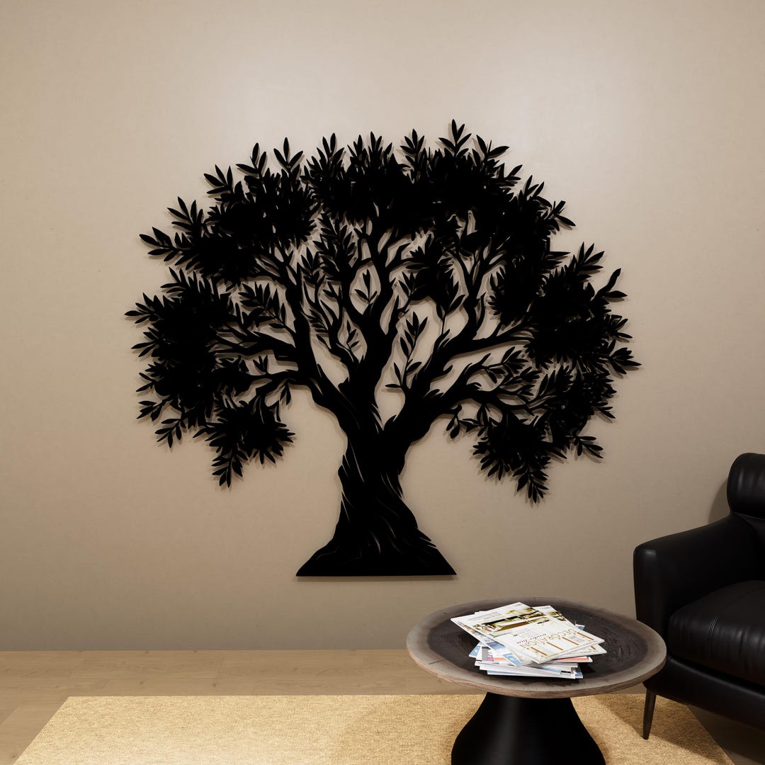 Extra Large Metal Olive Tree Wall Art, Farmhouse Decor - Etsy