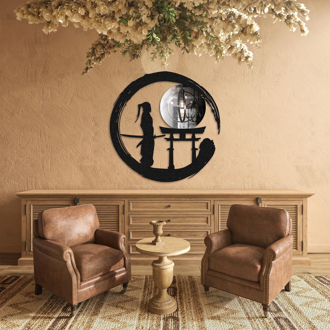 Samurai Metal and Plexi Wall Decor, Japan Decoration, Living Room Wall ...
