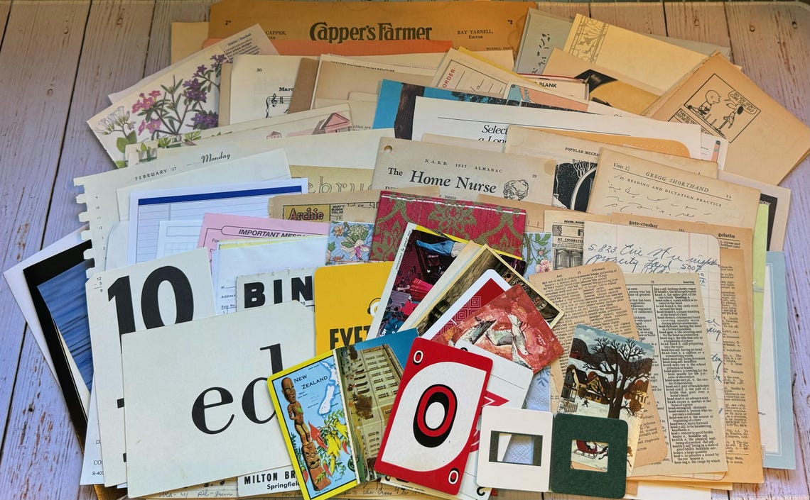 Vintage Paper Ephemera Pack – Junk Journal, Collage, Crafting - Etsy